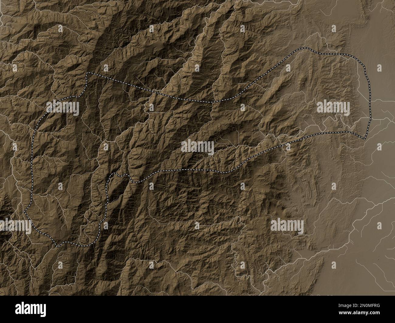Mountain Province, province of Philippines. Elevation map colored in ...