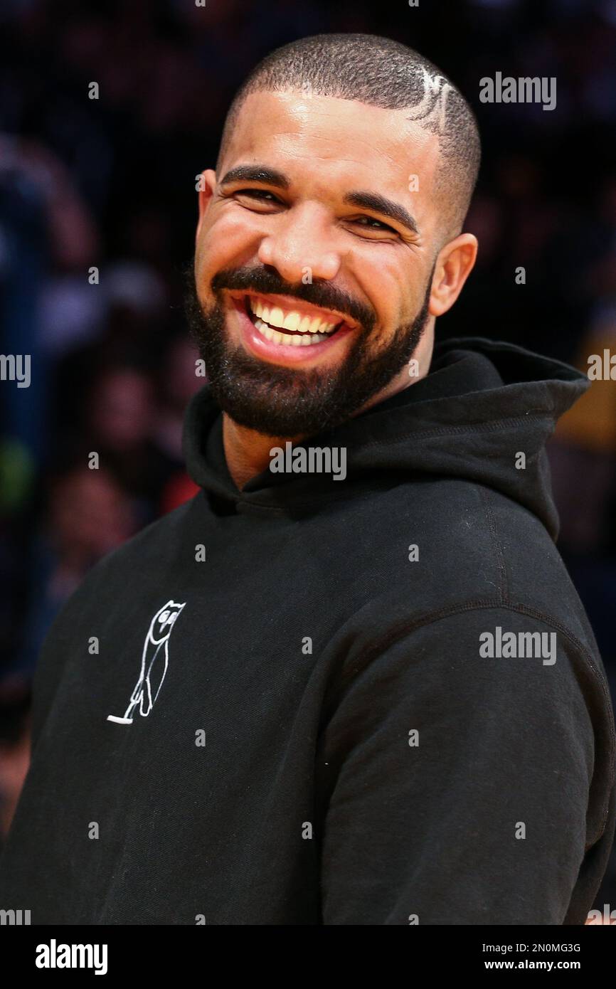 Drake attends the game between the Los Angeles Lakers vs. the Oklahoma ...