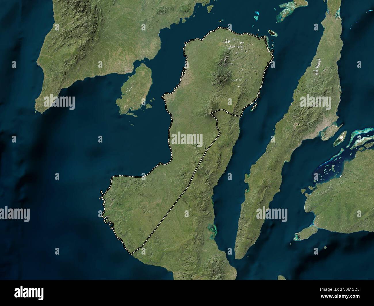 Negros Occidental, province of Philippines. Low resolution satellite ...
