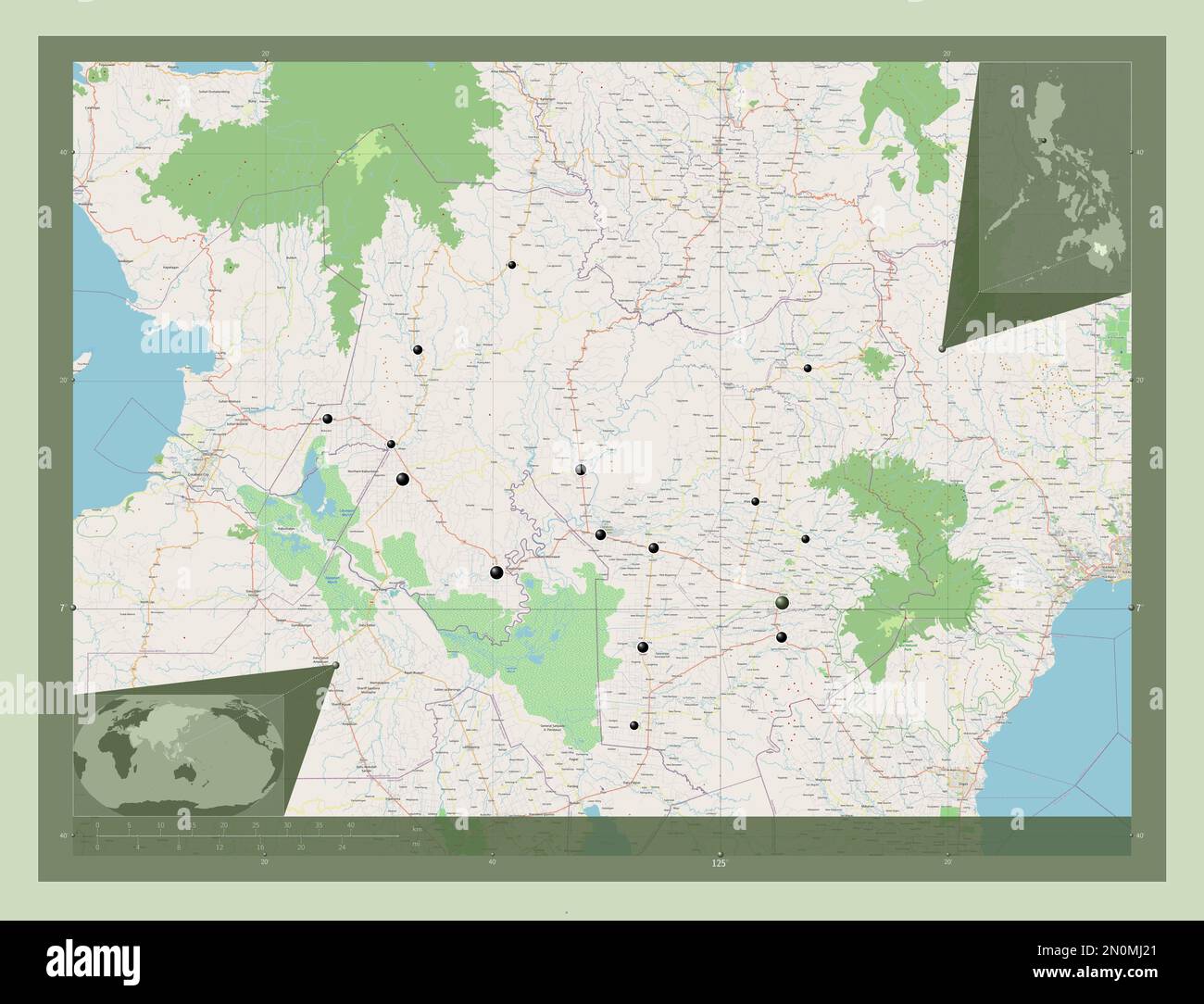 North Cotabato, province of Philippines. Open Street Map. Locations of ...