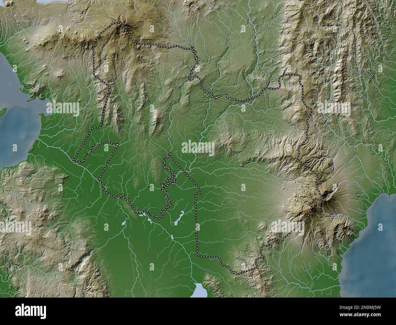 North Cotabato, province of Philippines. Elevation map colored in wiki ...