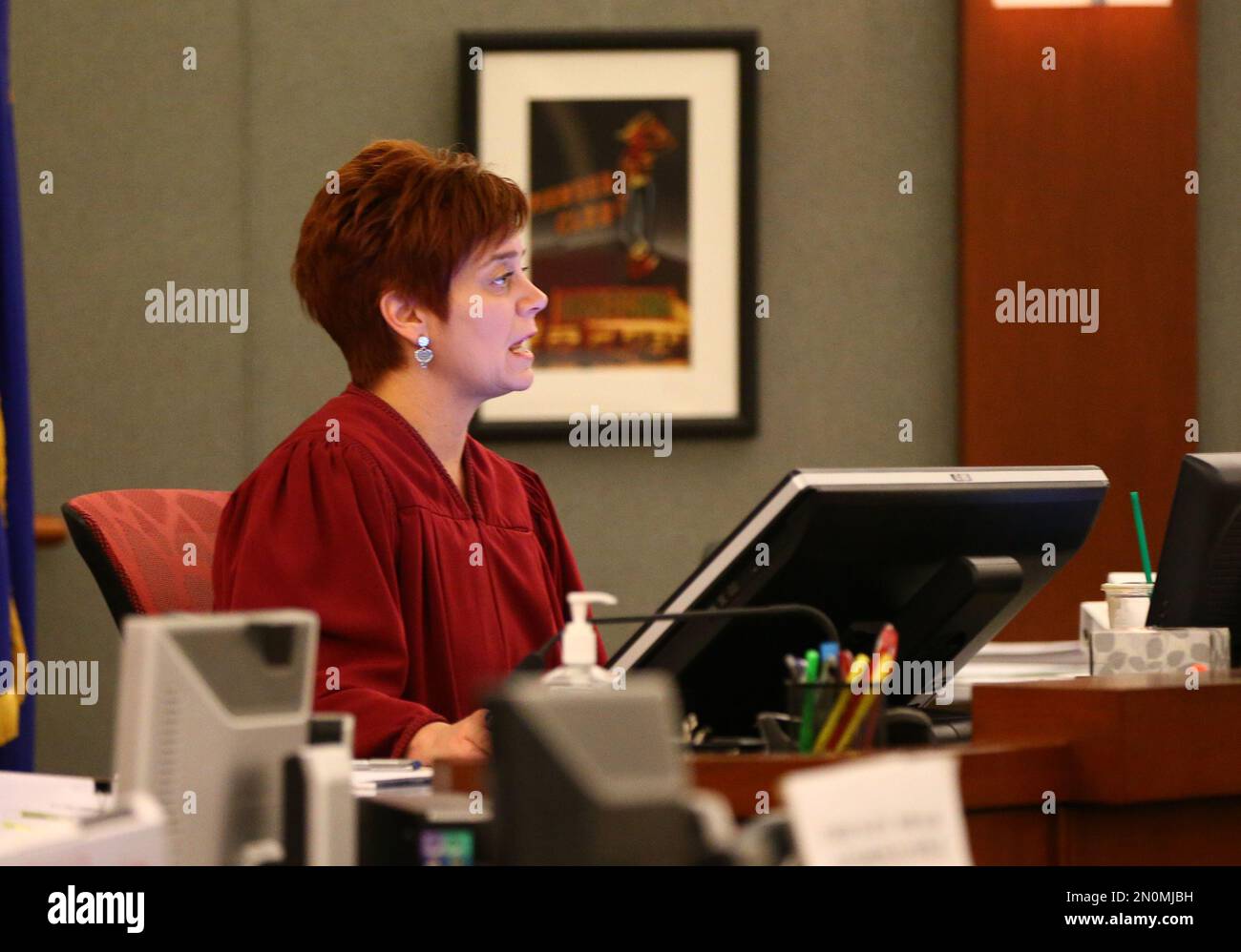 Judge Diana Sullivan speaks during the arraignment of Lakeisha N ...