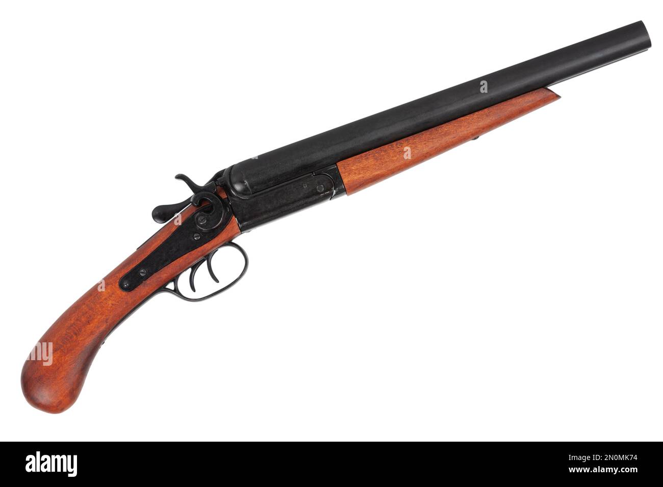 Sawn-off shotgun isolated on white Stock Photo - Alamy