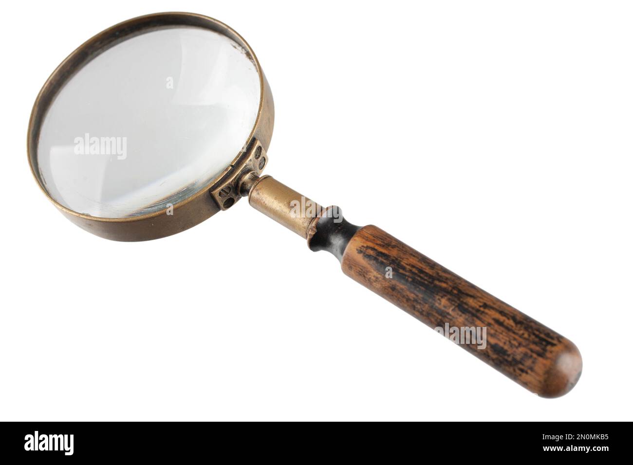Antique vintage magnifying glass isolated on white background Stock Photo - Alamy