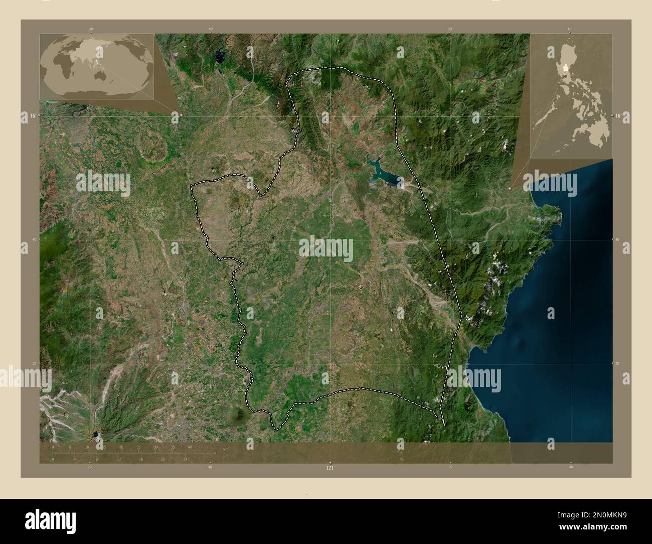 Nueva Ecija, province of Philippines. High resolution satellite map ...