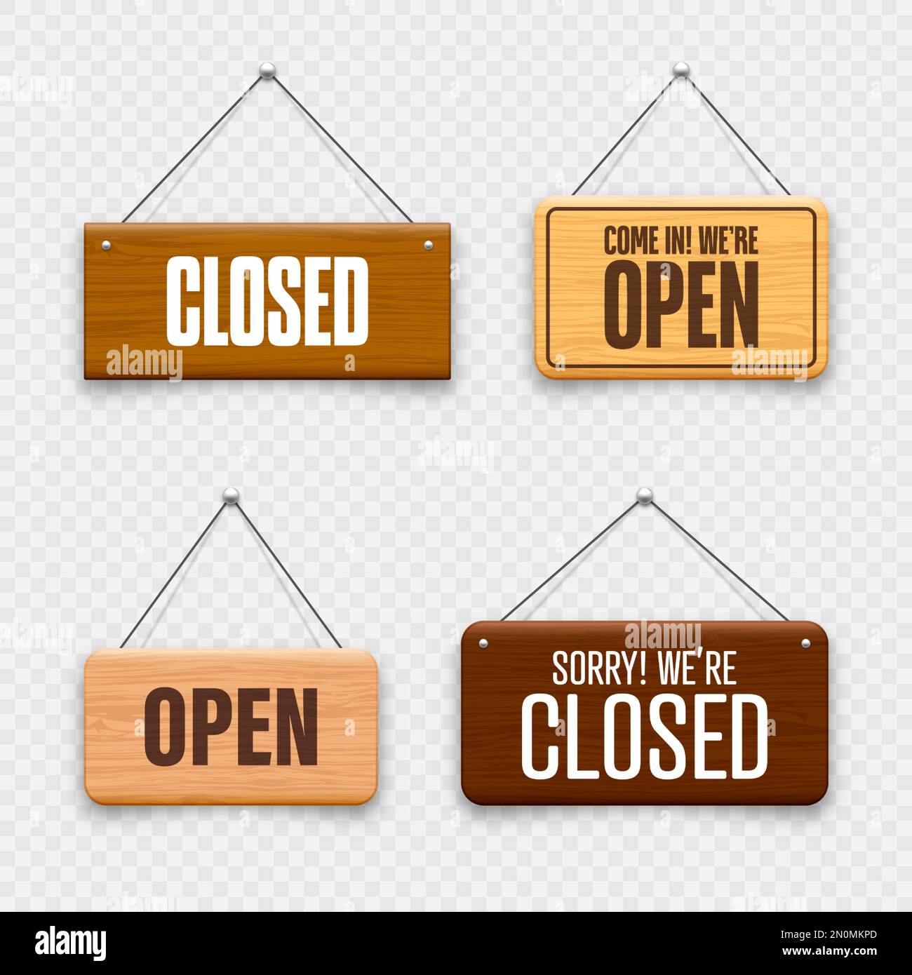 Wooden open or closed hanging signboards. Made of wood door sign for ...