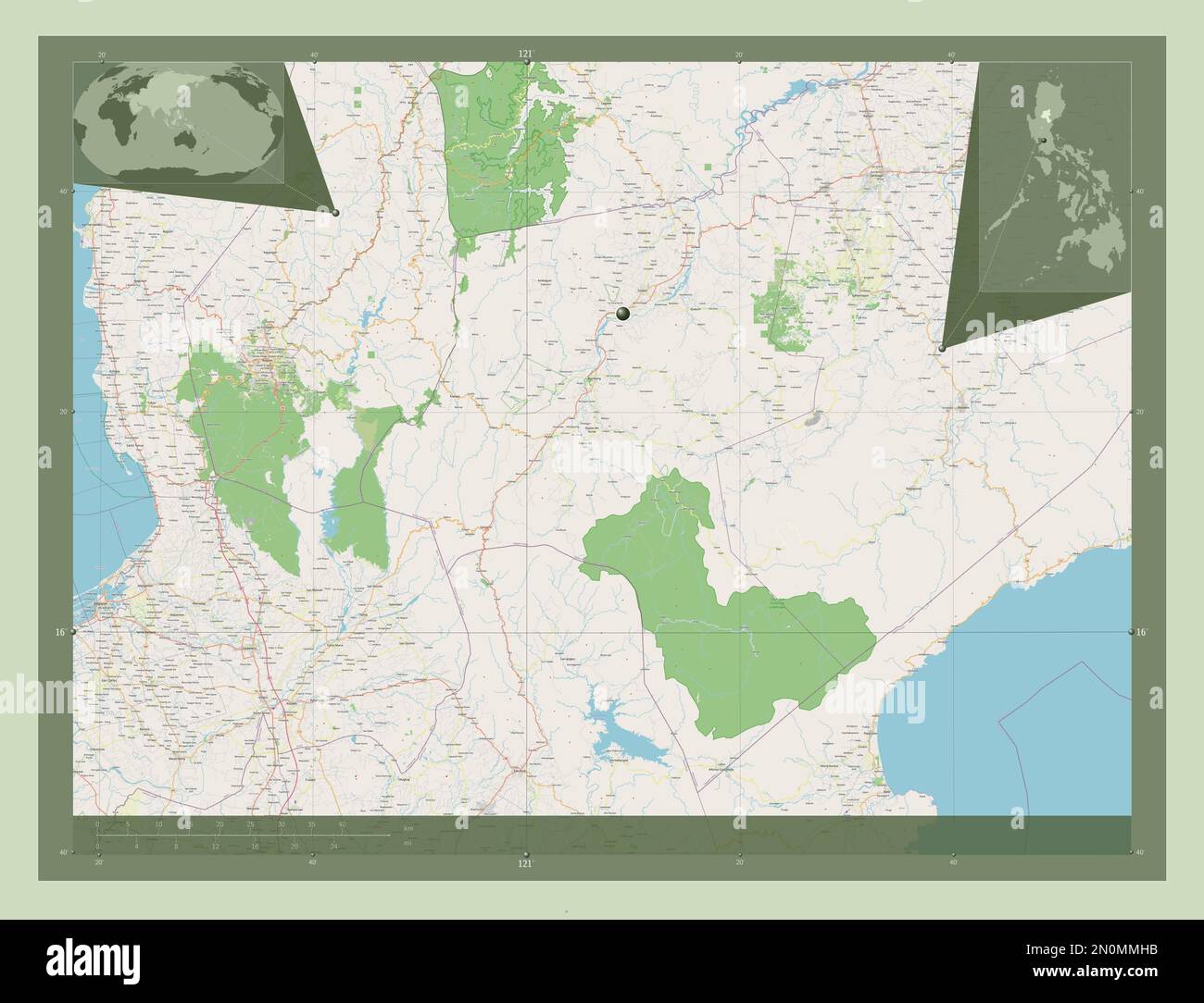 Nueva Vizcaya, province of Philippines. Open Street Map. Corner ...