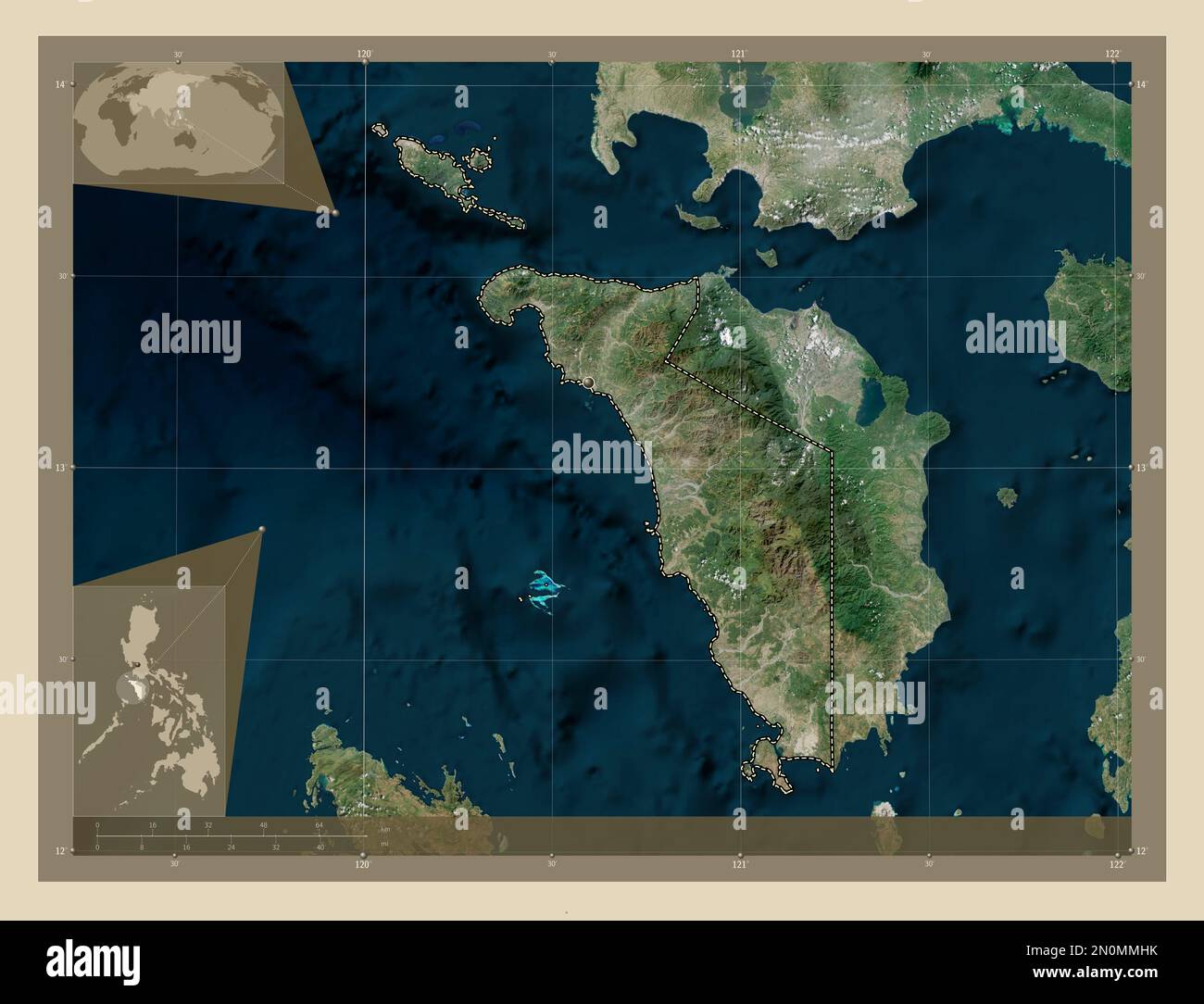 Occidental Mindoro, province of Philippines. High resolution satellite ...
