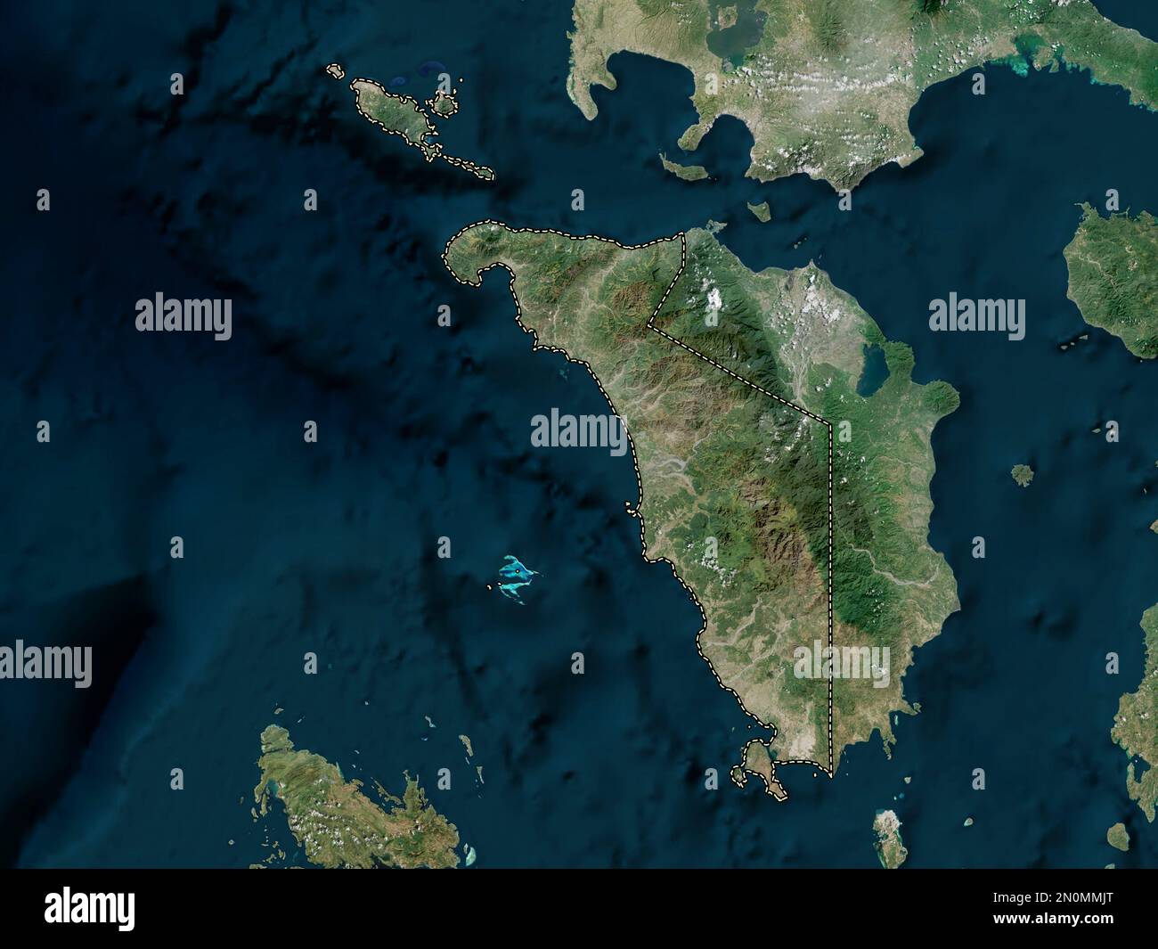 Occidental Mindoro, province of Philippines. High resolution satellite ...