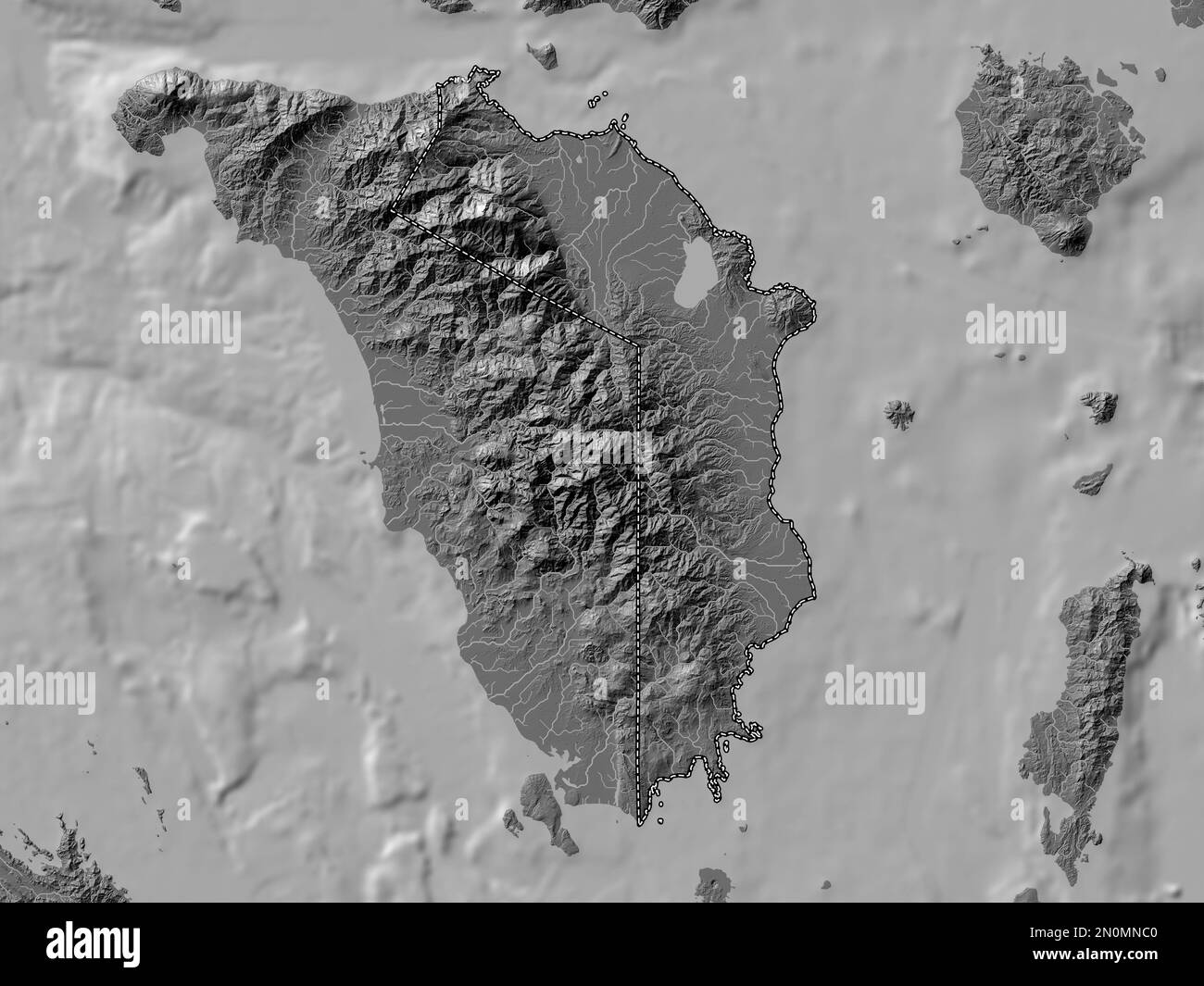 Oriental Mindoro, province of Philippines. Bilevel elevation map with ...