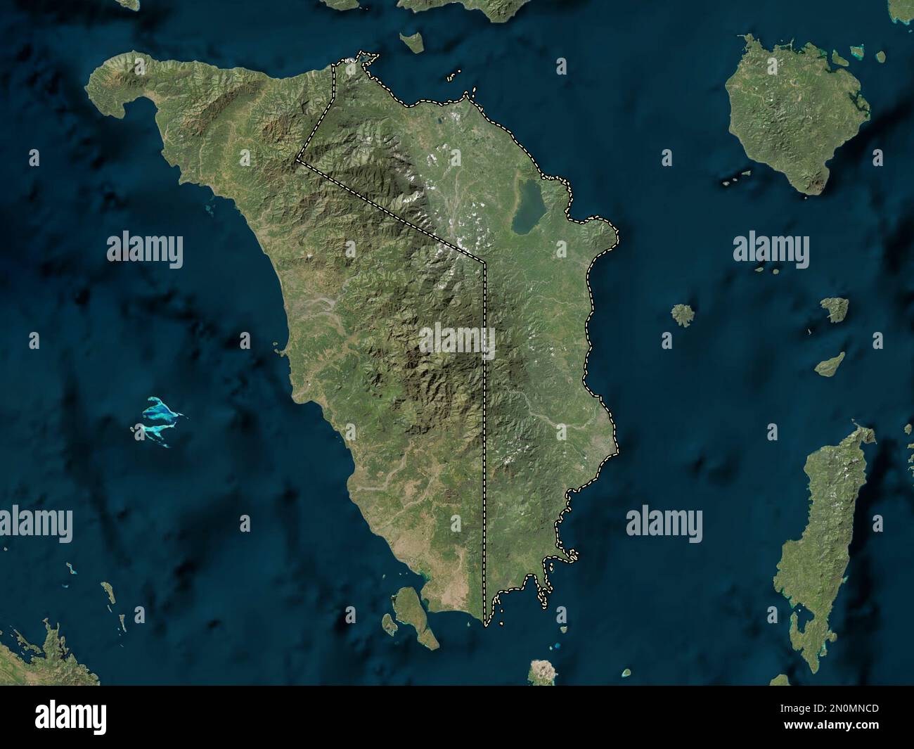 Oriental Mindoro, province of Philippines. Low resolution satellite map ...