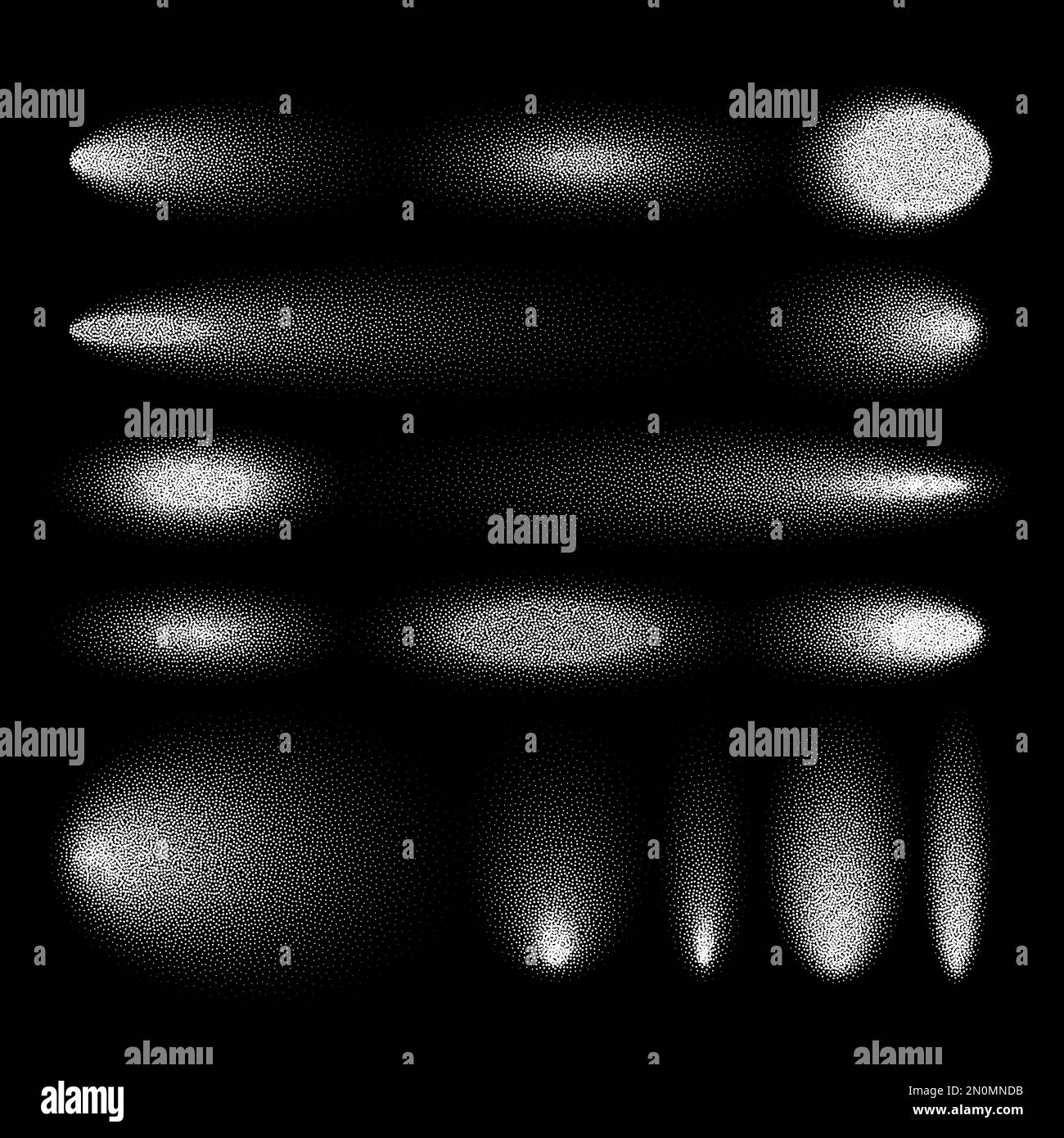 Stipple shadows set, dotted design elements. Fading gradient. Stippling ...
