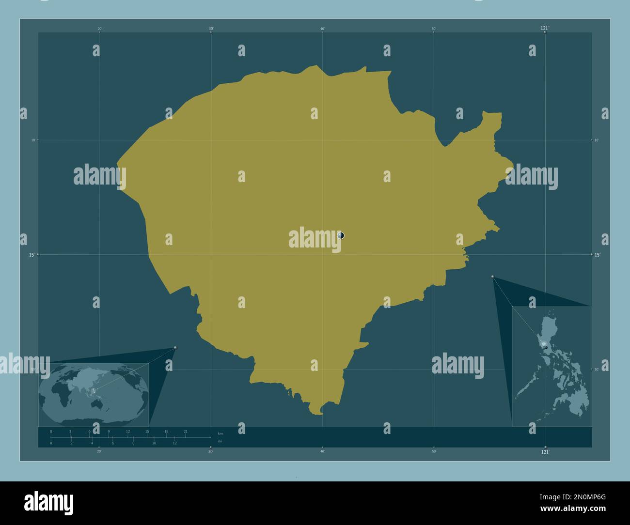 Pampanga, province of Philippines. Solid color shape. Corner auxiliary ...