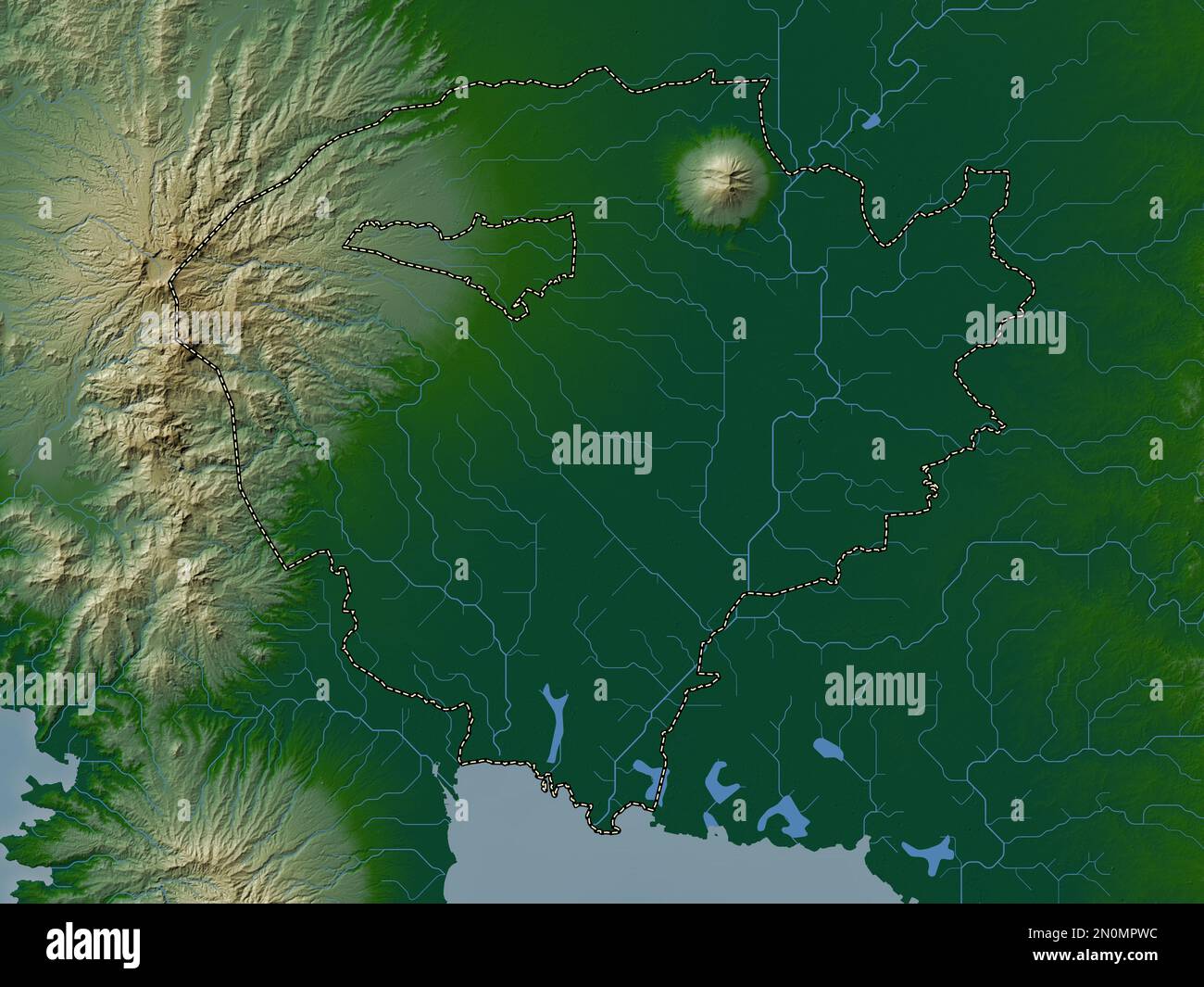 Pampanga, province of Philippines. Colored elevation map with lakes and ...