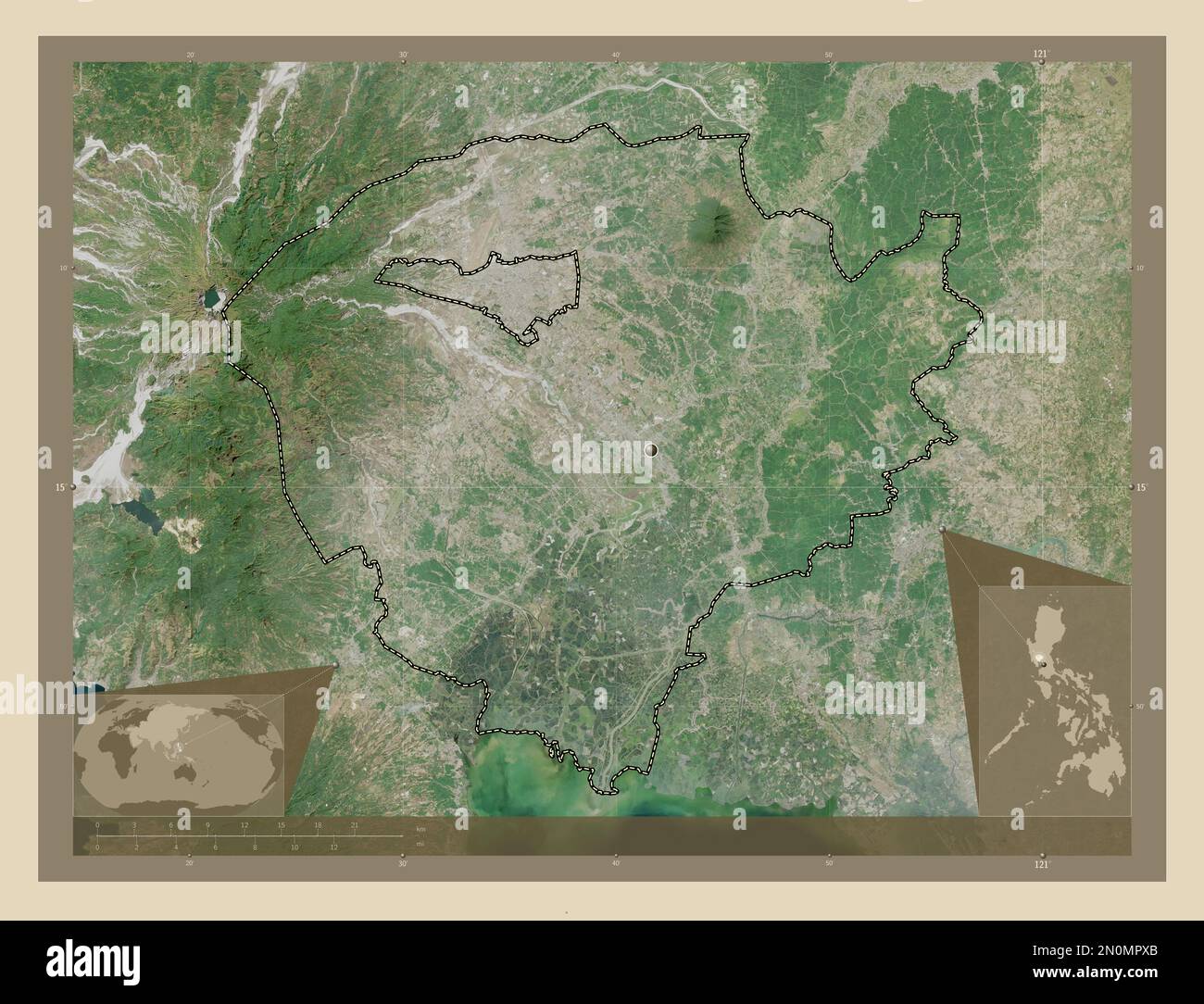 Pampanga, province of Philippines. High resolution satellite map ...