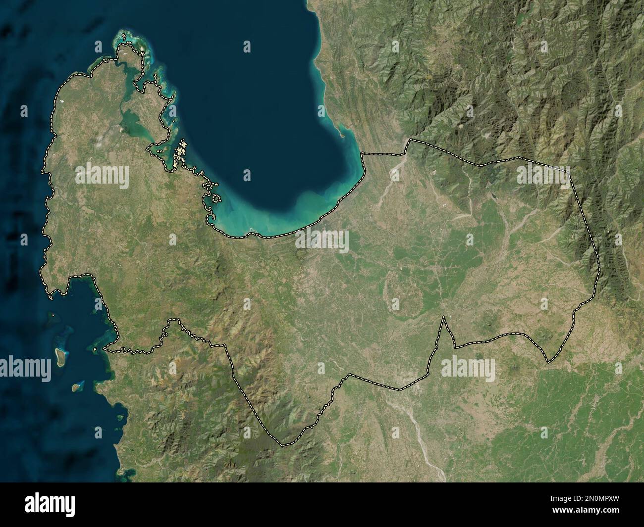 Pangasinan, province of Philippines. Low resolution satellite map Stock ...