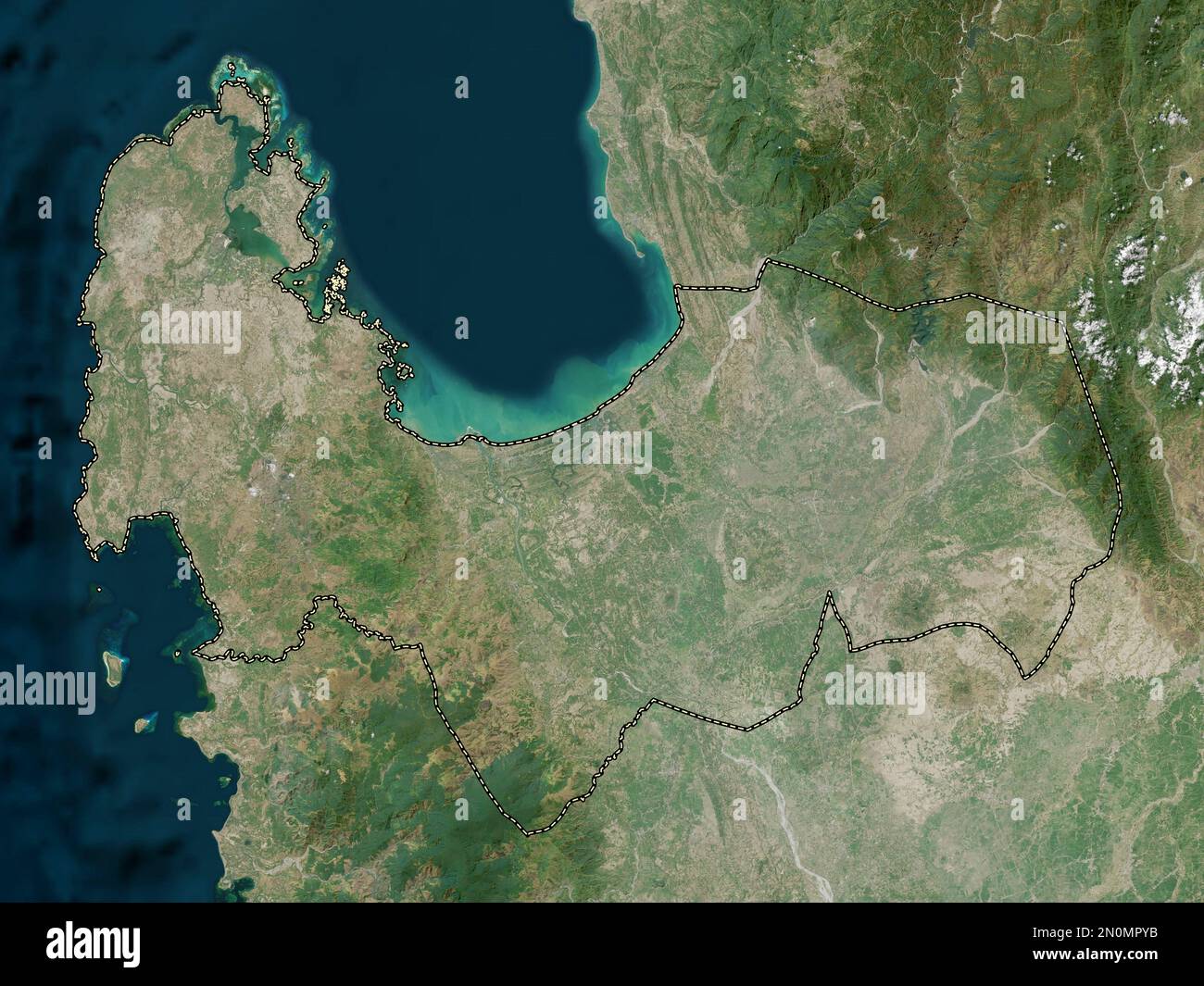 Pangasinan, province of Philippines. High resolution satellite map ...