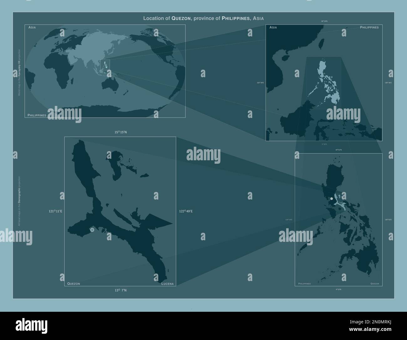 Quezon, province of Philippines. Diagram showing the location of the ...