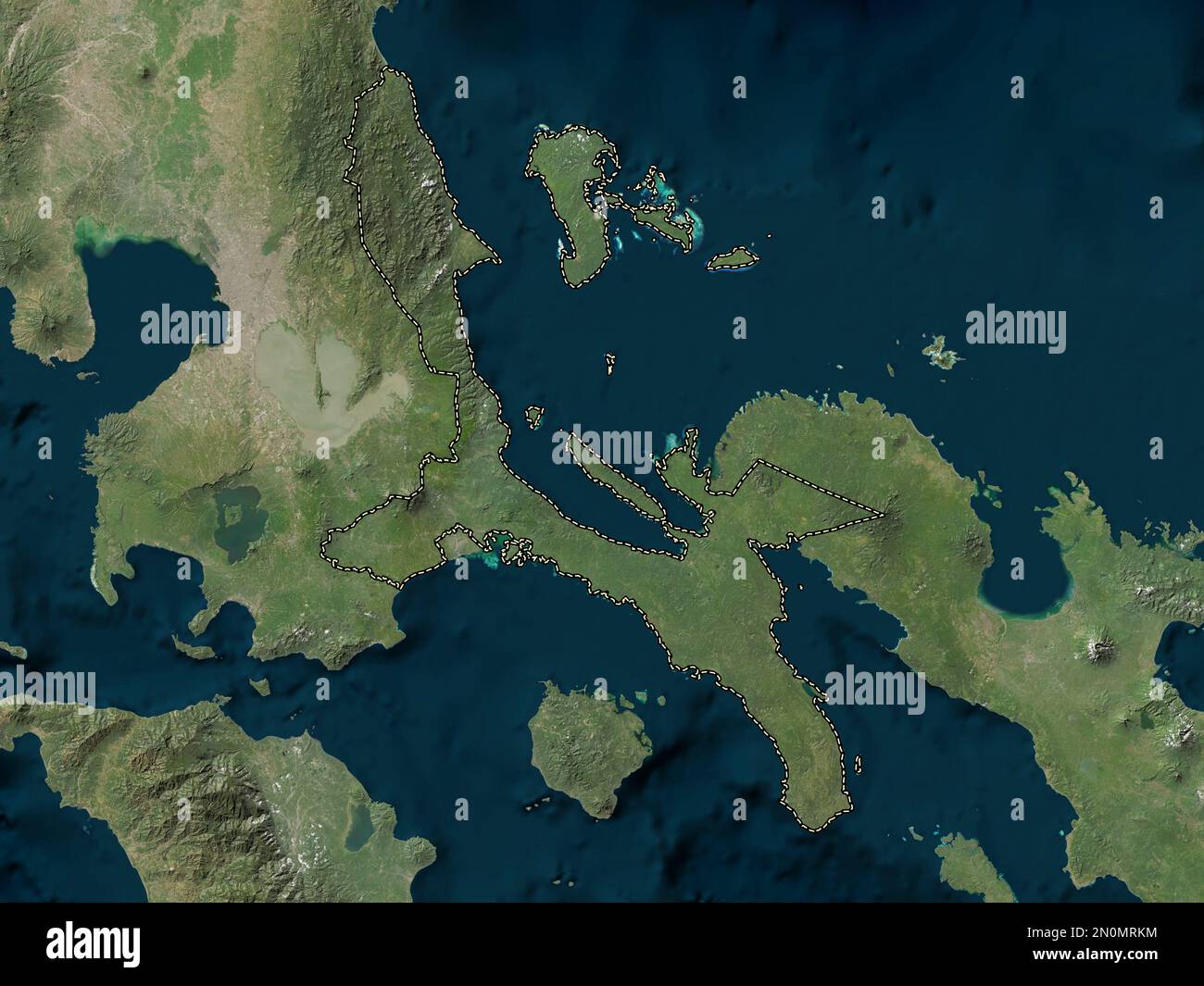 Quezon, province of Philippines. Low resolution satellite map Stock ...