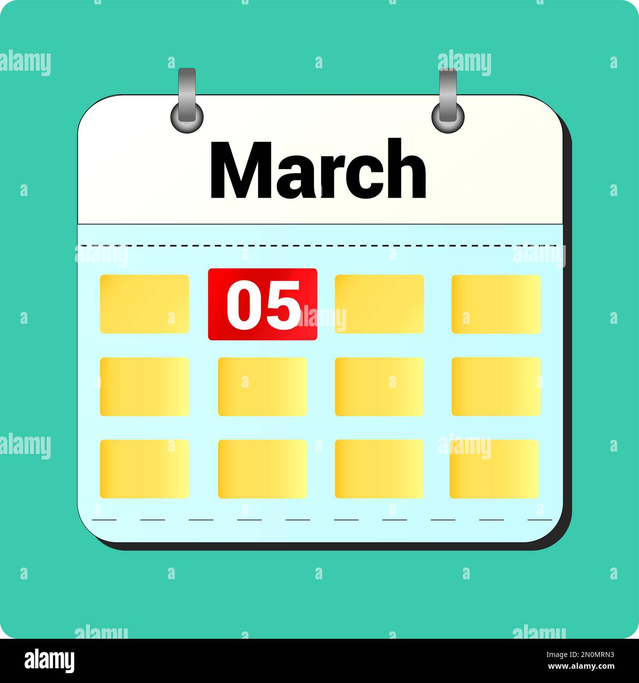 calendar vector drawing, date March 05 on the page Stock Vector Image ...