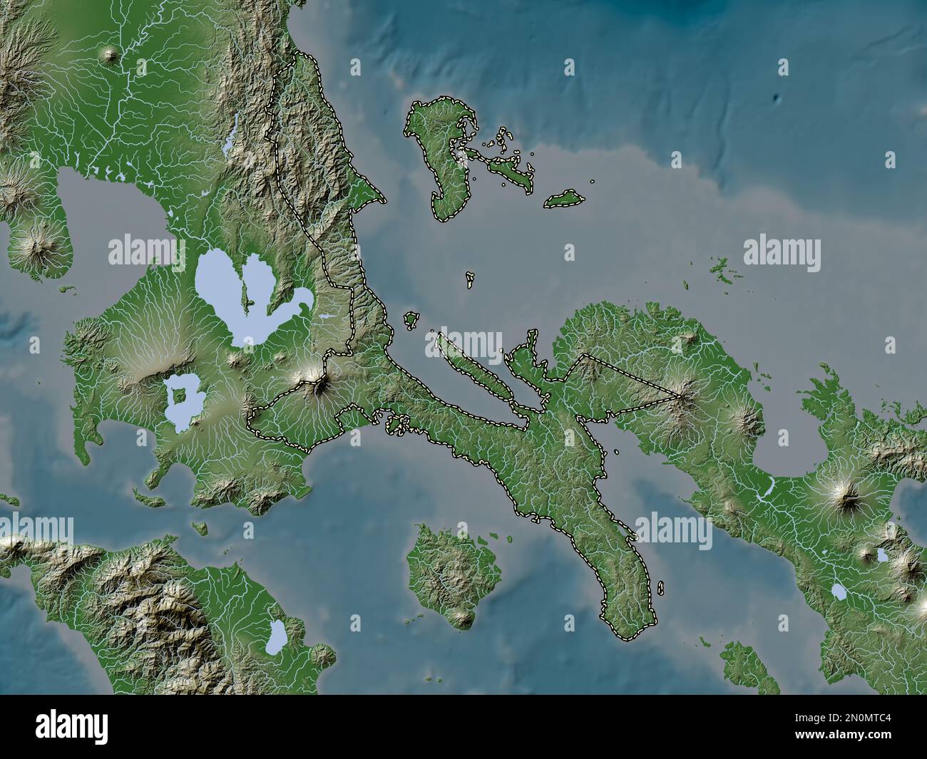 Quezon, province of Philippines. Elevation map colored in wiki style ...