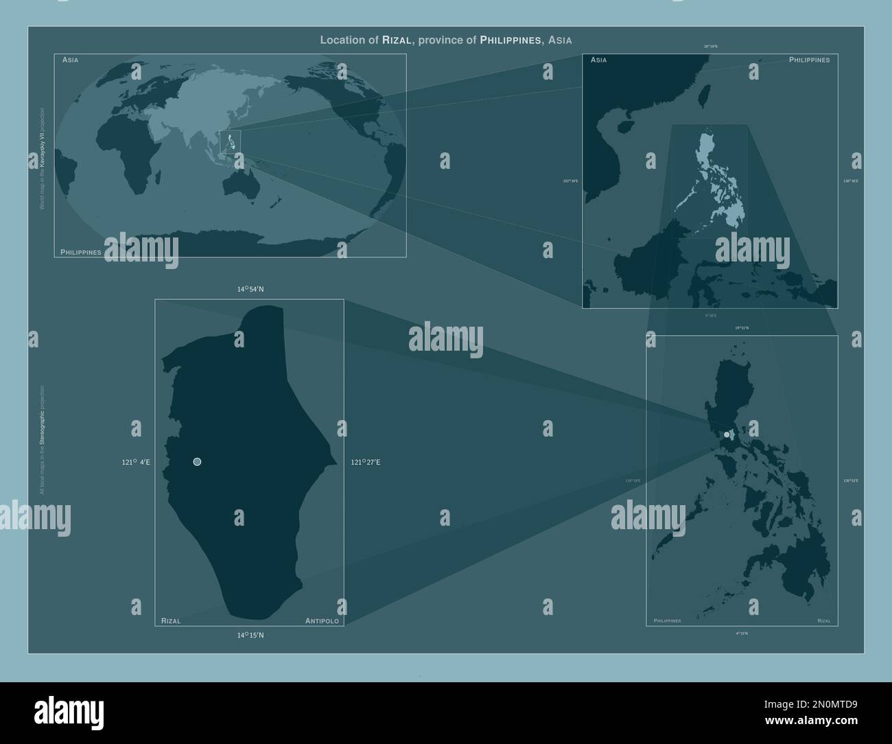 Rizal, province of Philippines. Diagram showing the location of the ...