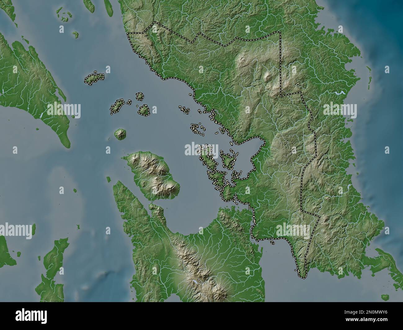 Samar, province of Philippines. Elevation map colored in wiki style ...