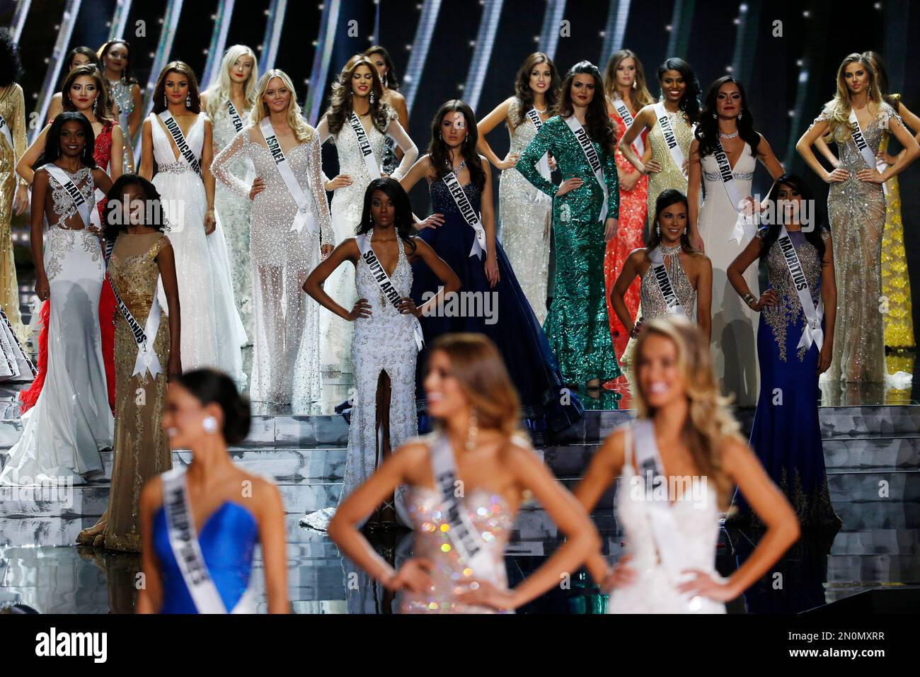 Contestants compete at the Miss Universe pageant Sunday, Dec. 20, 2015 ...