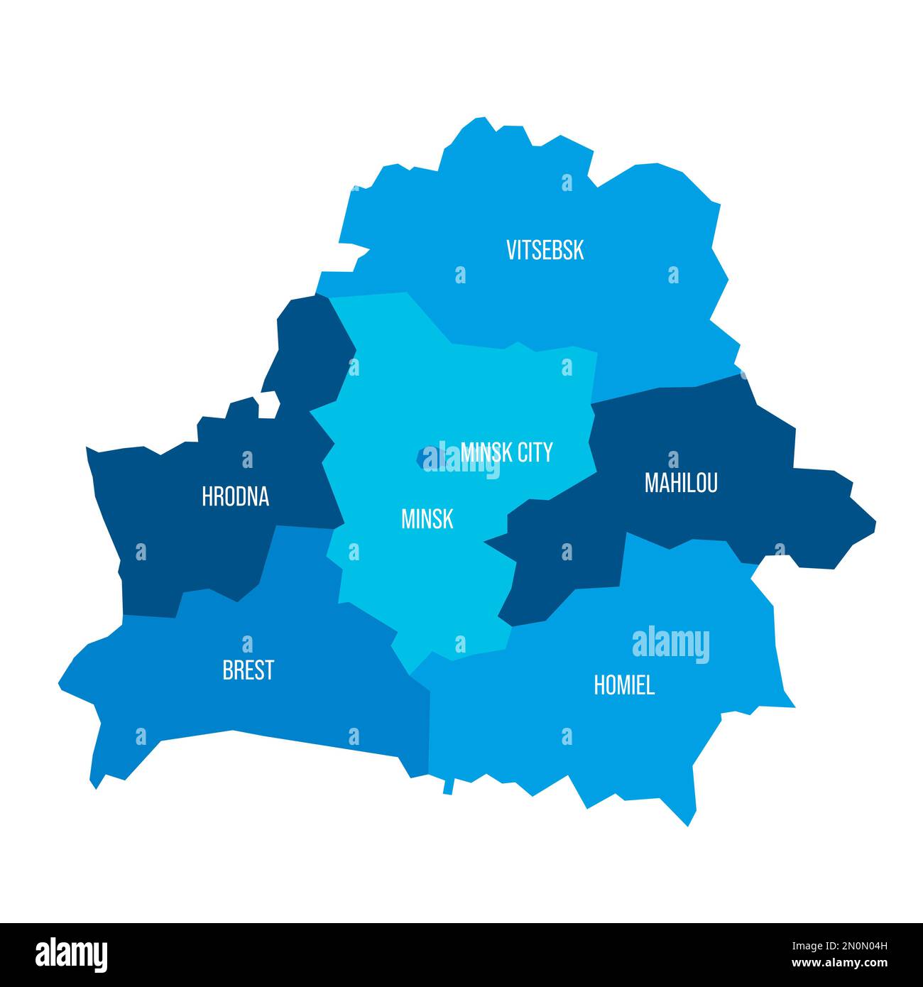 Belarus political map of administrative divisions - regions and one ...