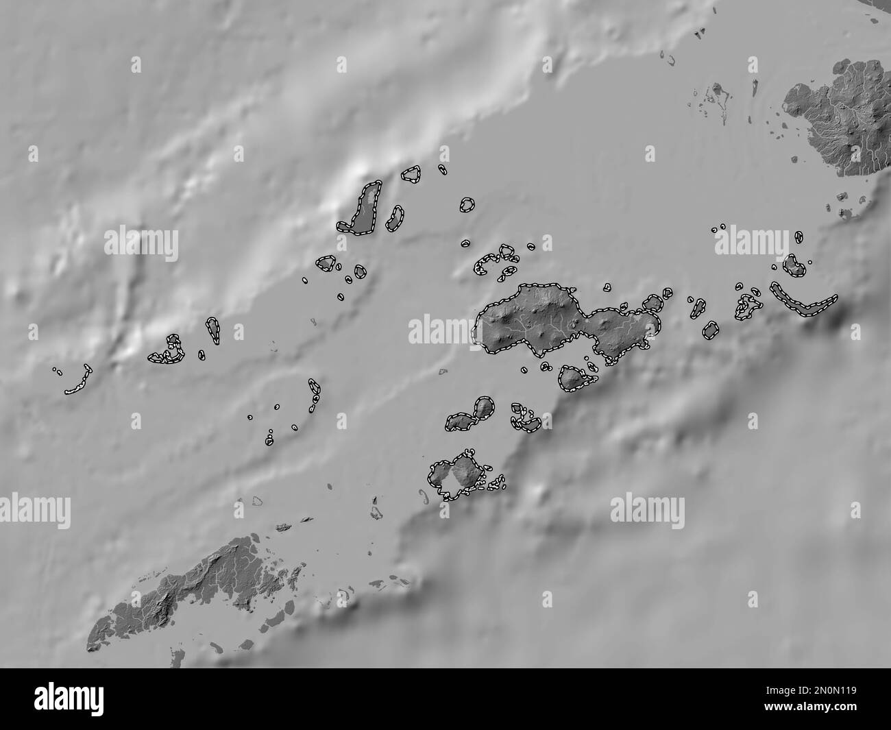 Sulu, province of Philippines. Bilevel elevation map with lakes and ...