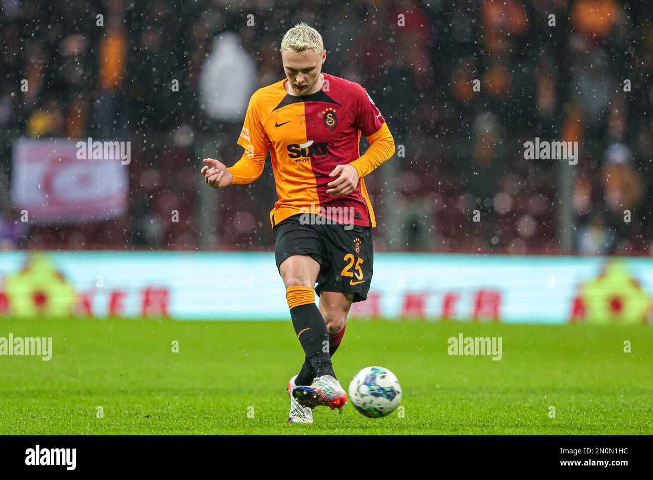 ISTANBUL, TURKEY - FEBRUARY 5: Victor Nelsson of Galatasaray during the ...