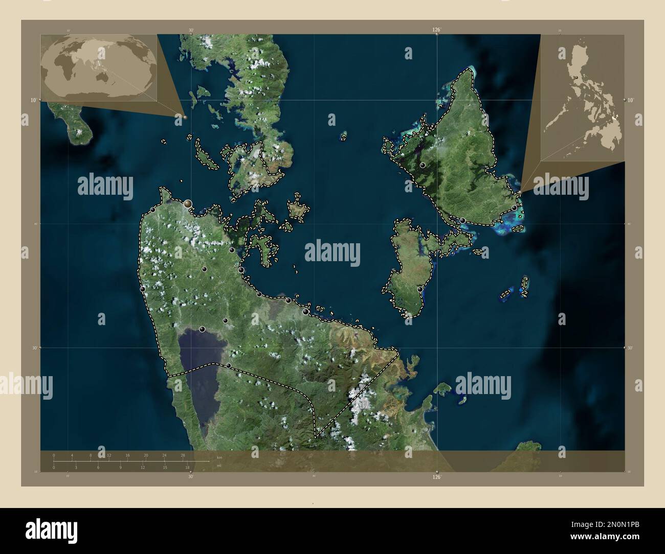 Surigao del Norte, province of Philippines. High resolution satellite ...