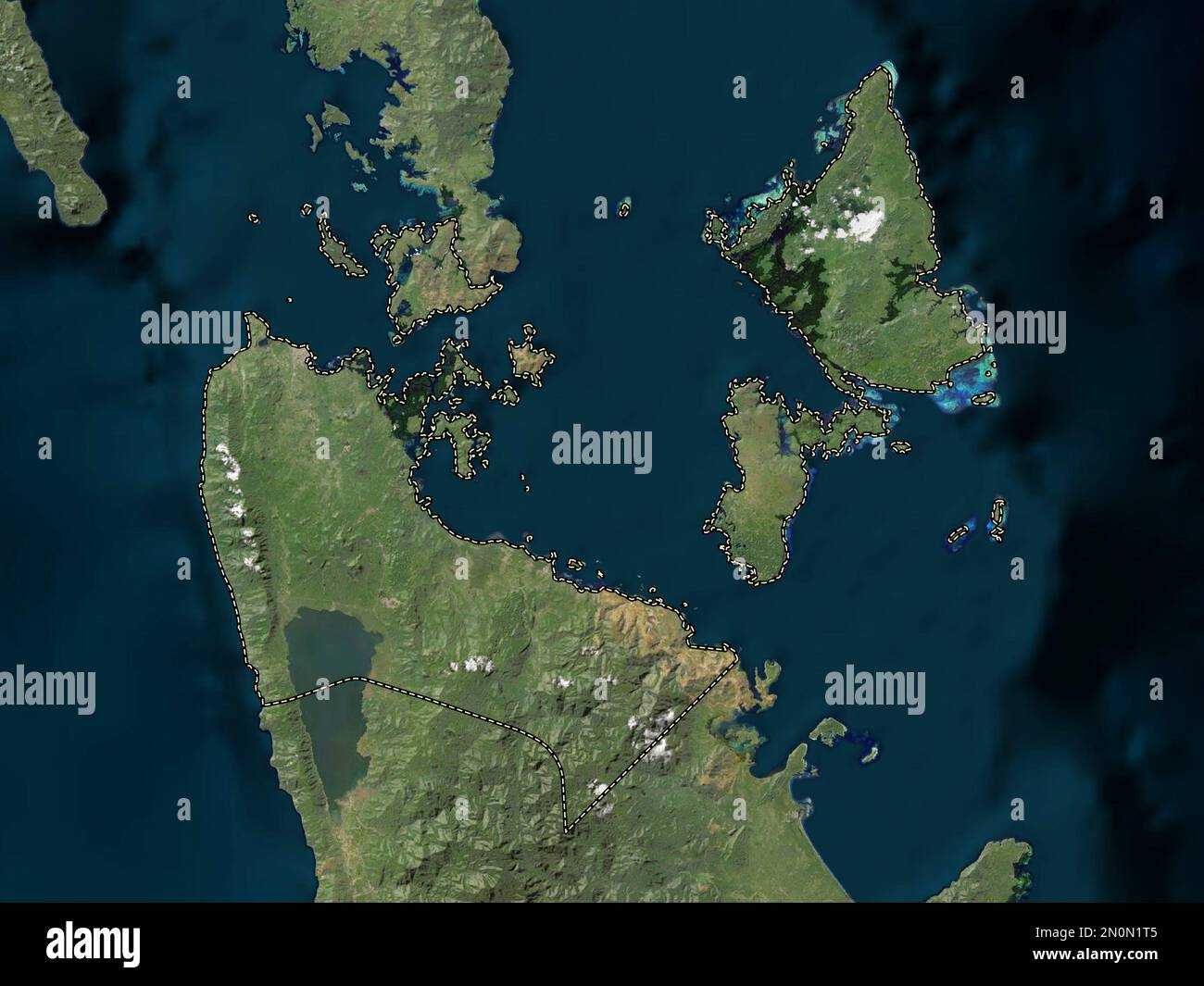 Surigao del Norte, province of Philippines. Low resolution satellite ...