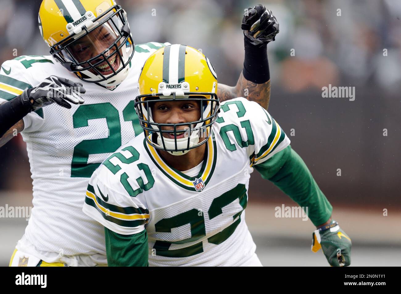 Green Bay Packers cornerback Damarious Randall (23) celebrates with ...