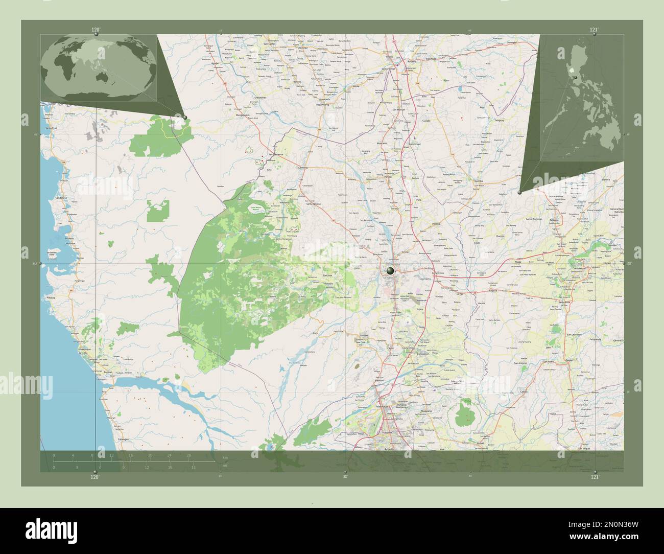Tarlac, province of Philippines. Open Street Map. Corner auxiliary ...
