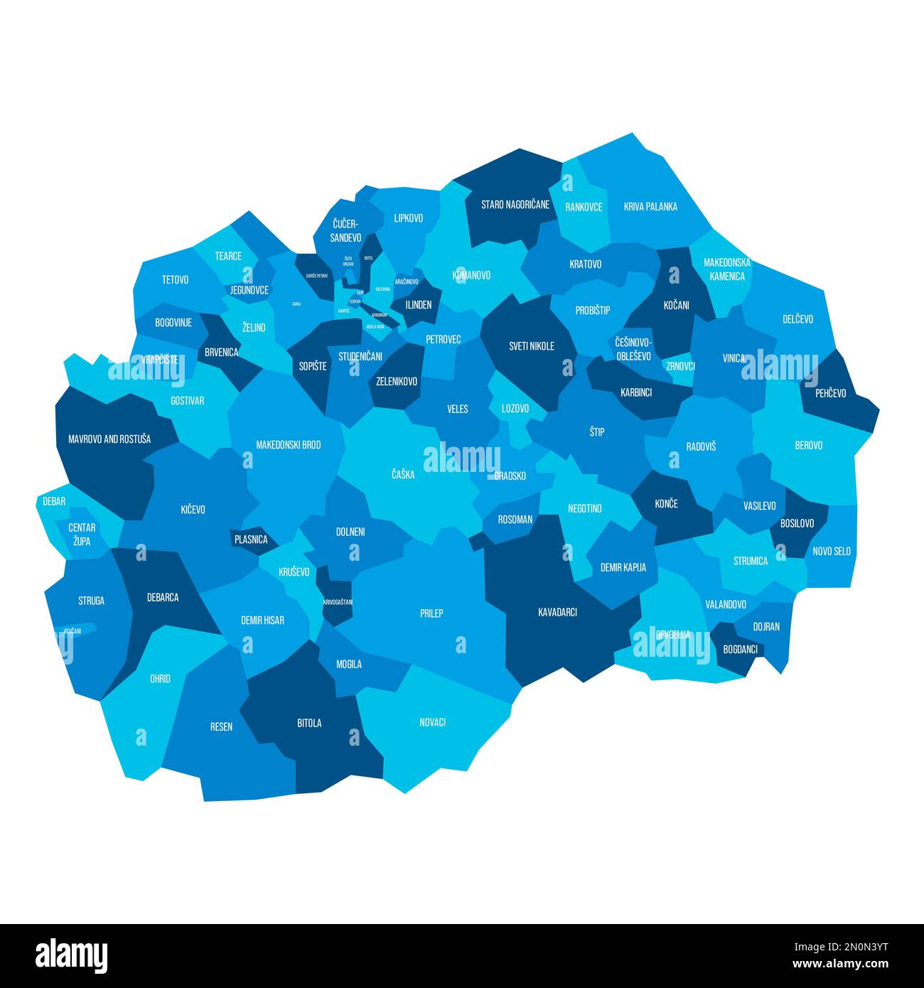 North Macedonia political map of administrative divisions ...