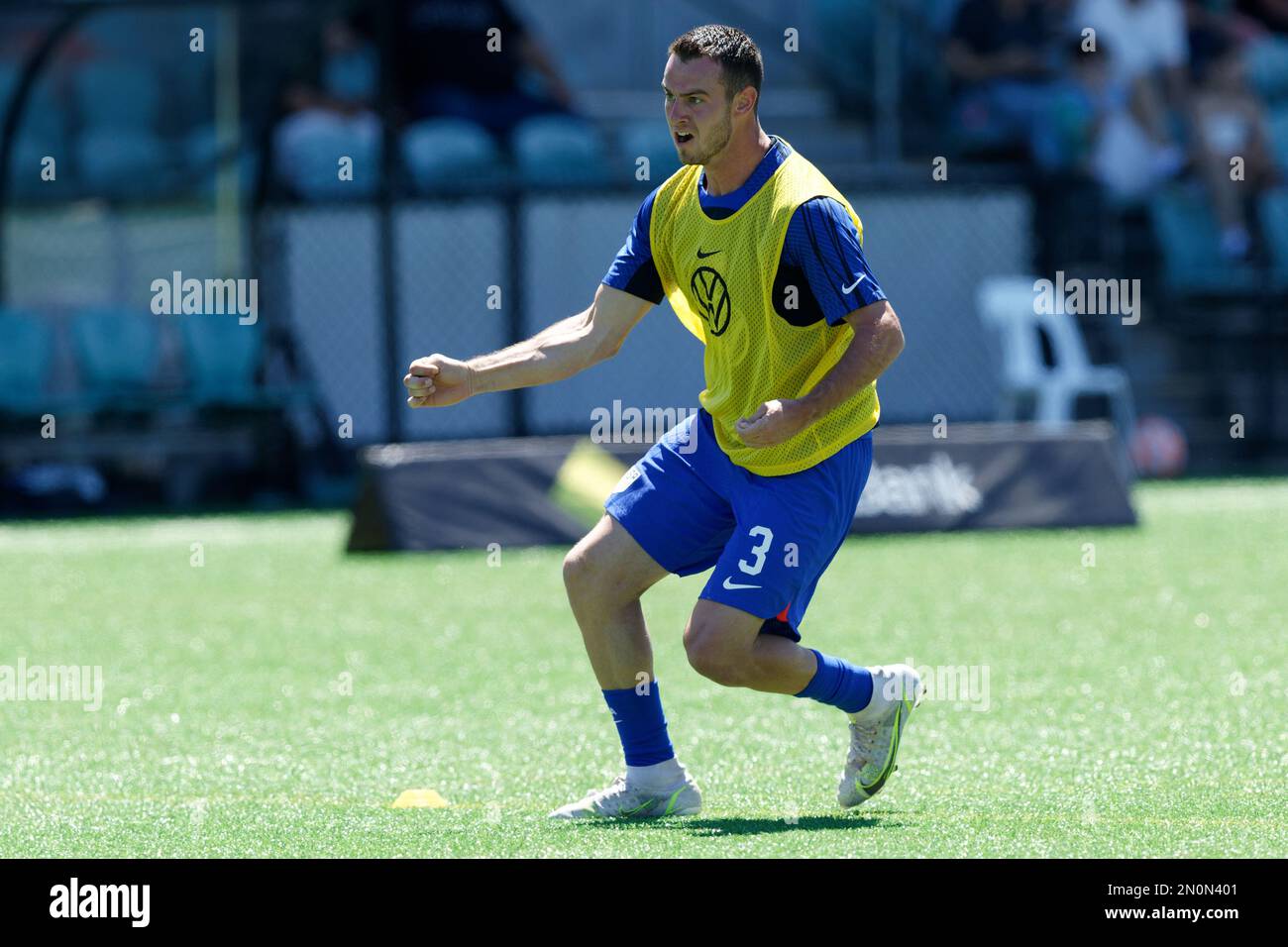 Jacob Crumbley of USA warms up before the match between Australia and ...