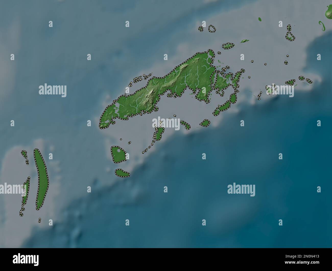 Tawi-Tawi, province of Philippines. Elevation map colored in wiki style ...