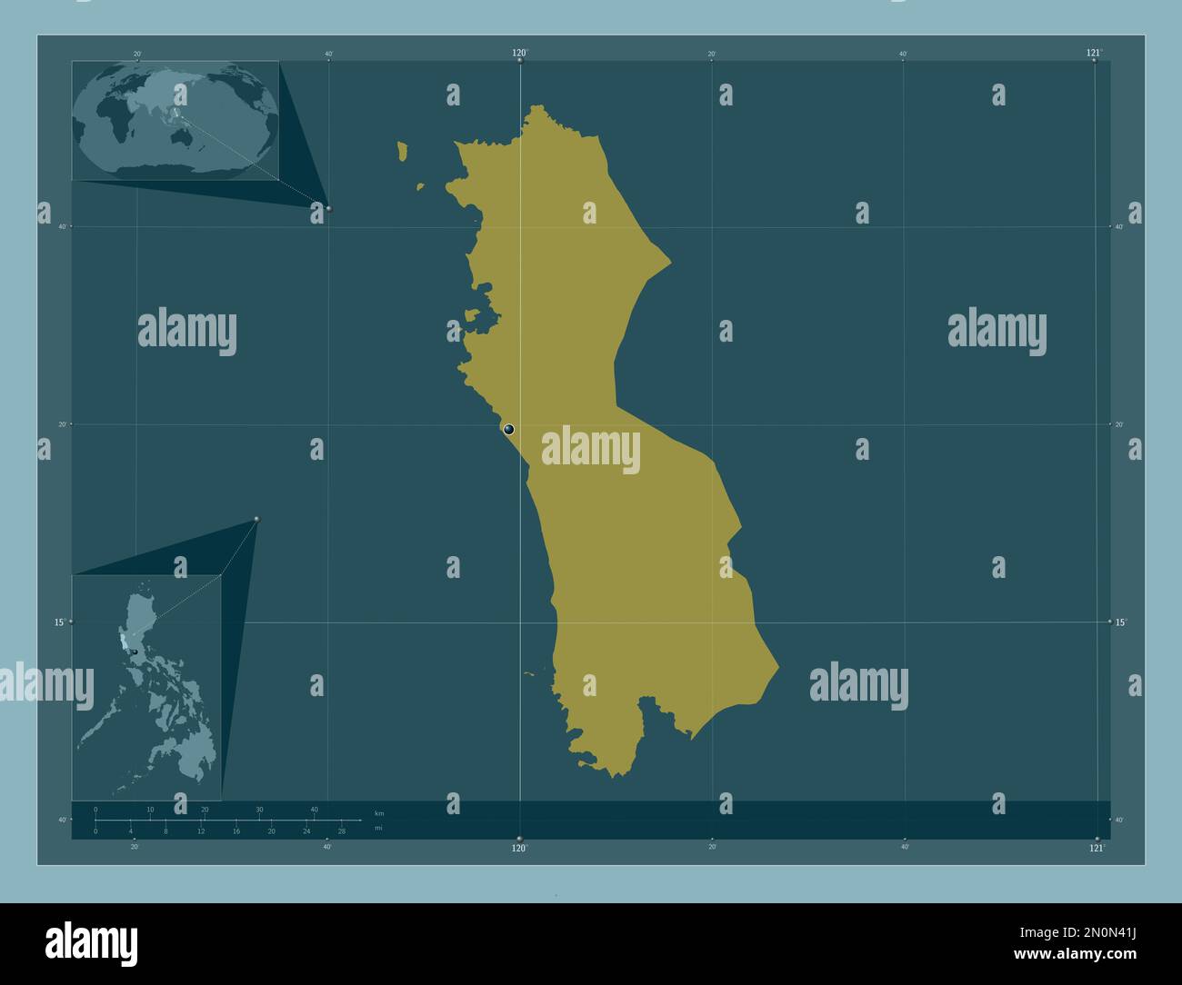 Zambales, province of Philippines. Solid color shape. Corner auxiliary ...