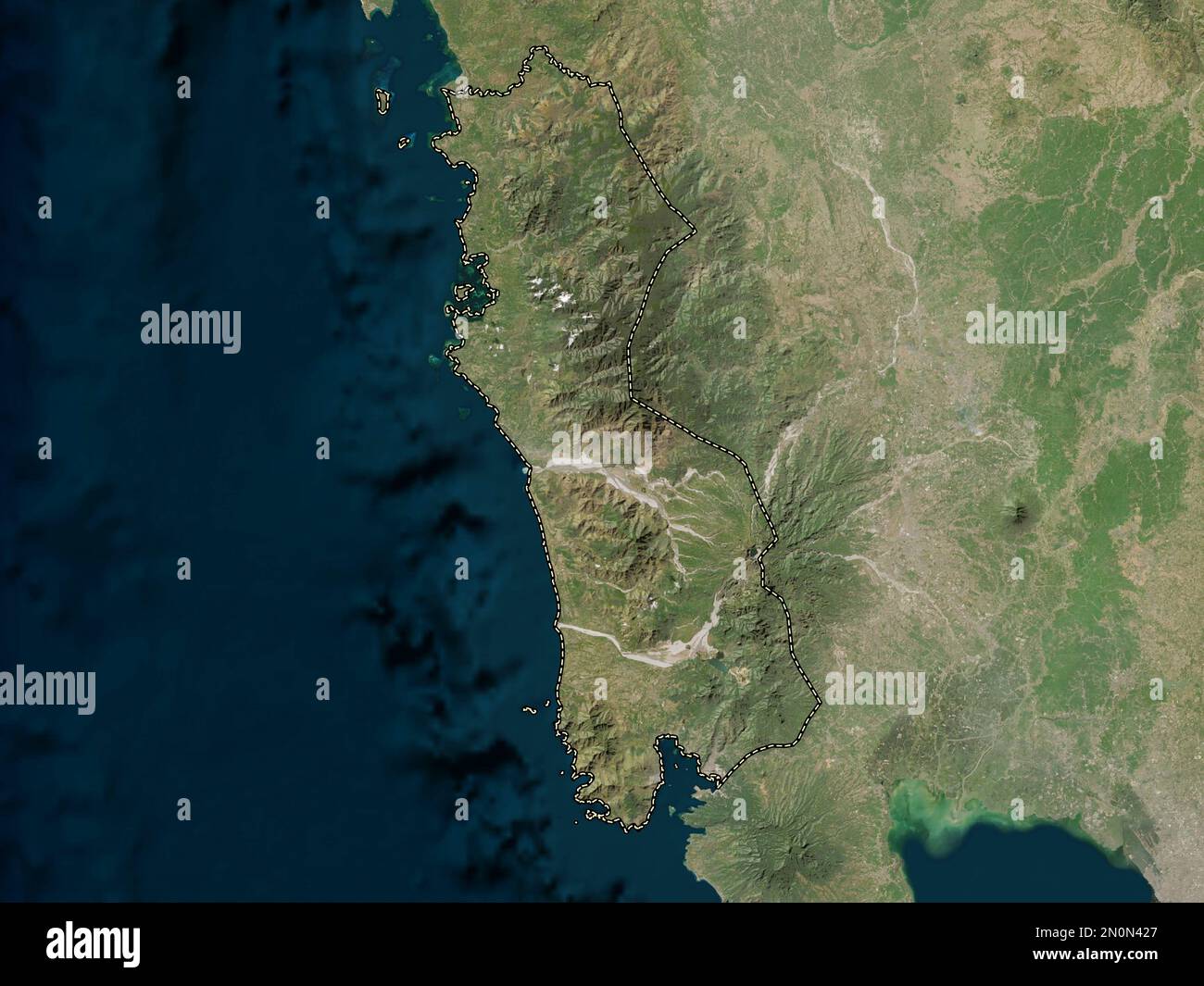 Zambales, province of Philippines. Low resolution satellite map Stock ...