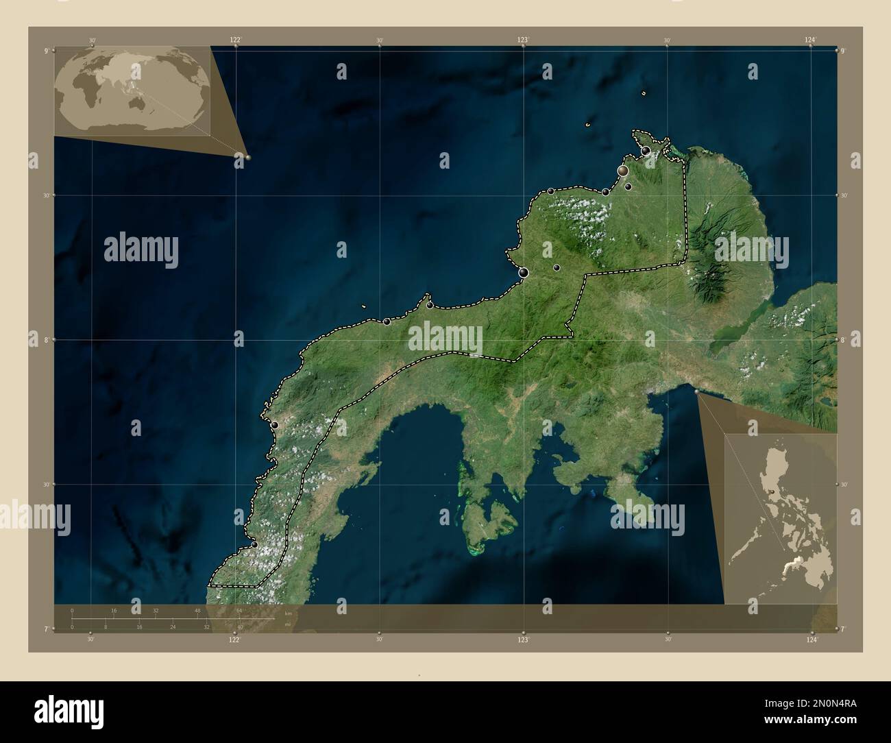 Zamboanga del Norte, province of Philippines. High resolution satellite ...