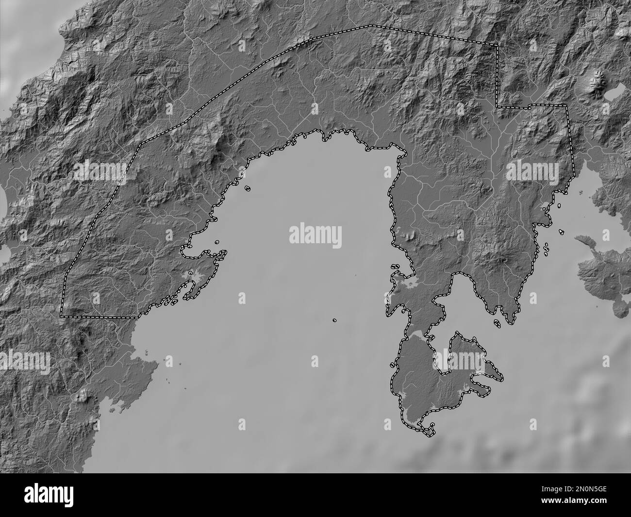 Zamboanga Sibugay, province of Philippines. Bilevel elevation map with ...