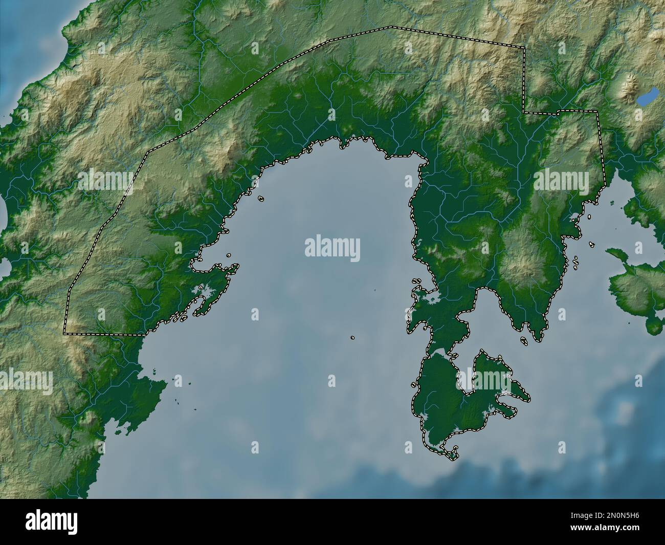 Zamboanga Sibugay, province of Philippines. Colored elevation map with ...