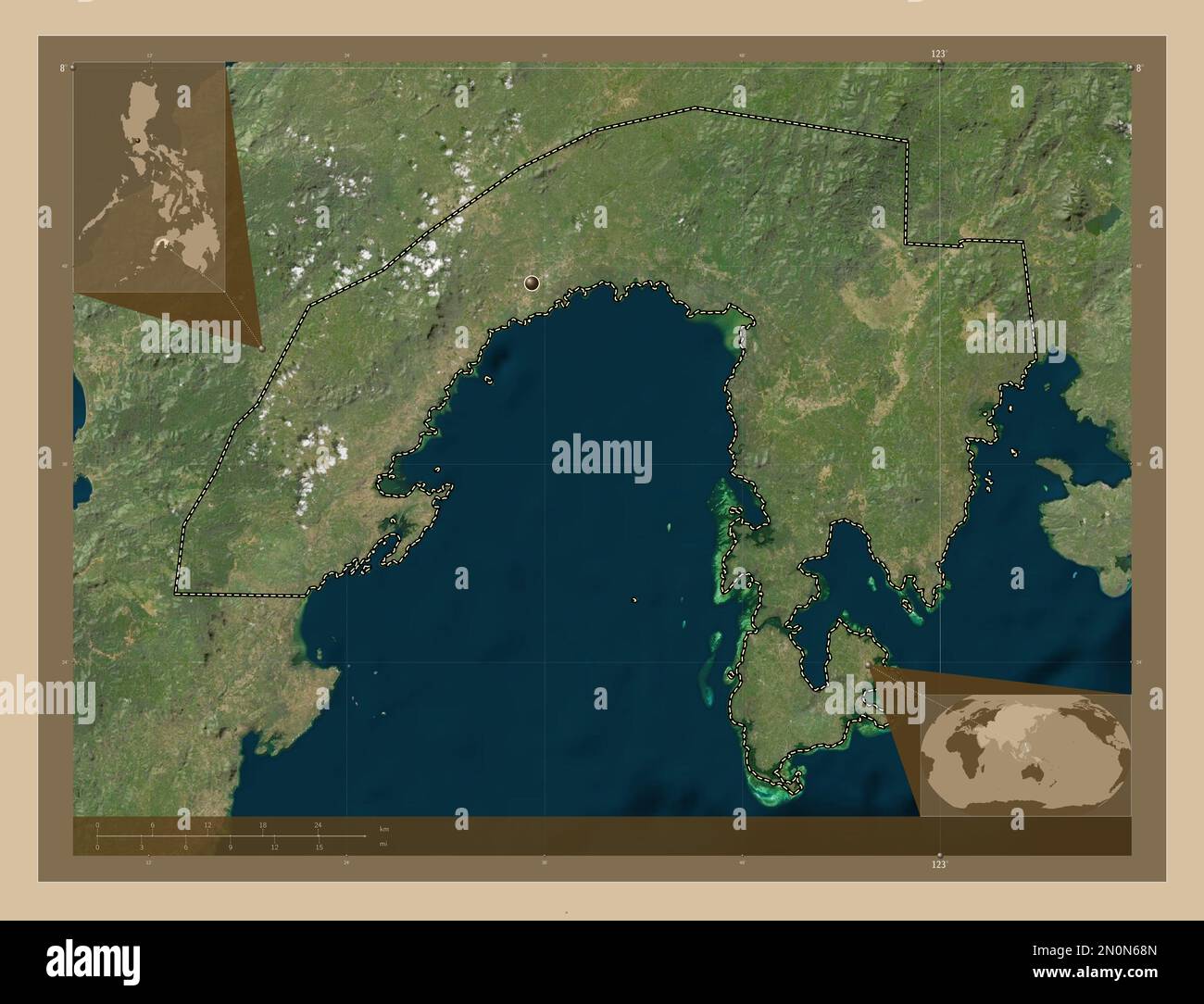 Zamboanga Sibugay, province of Philippines. Low resolution satellite ...