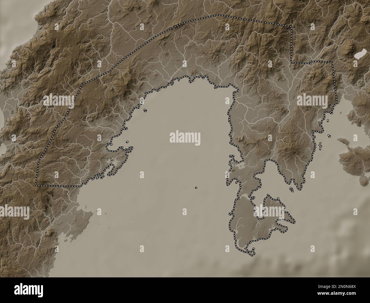 Zamboanga Sibugay, province of Philippines. Elevation map colored in ...