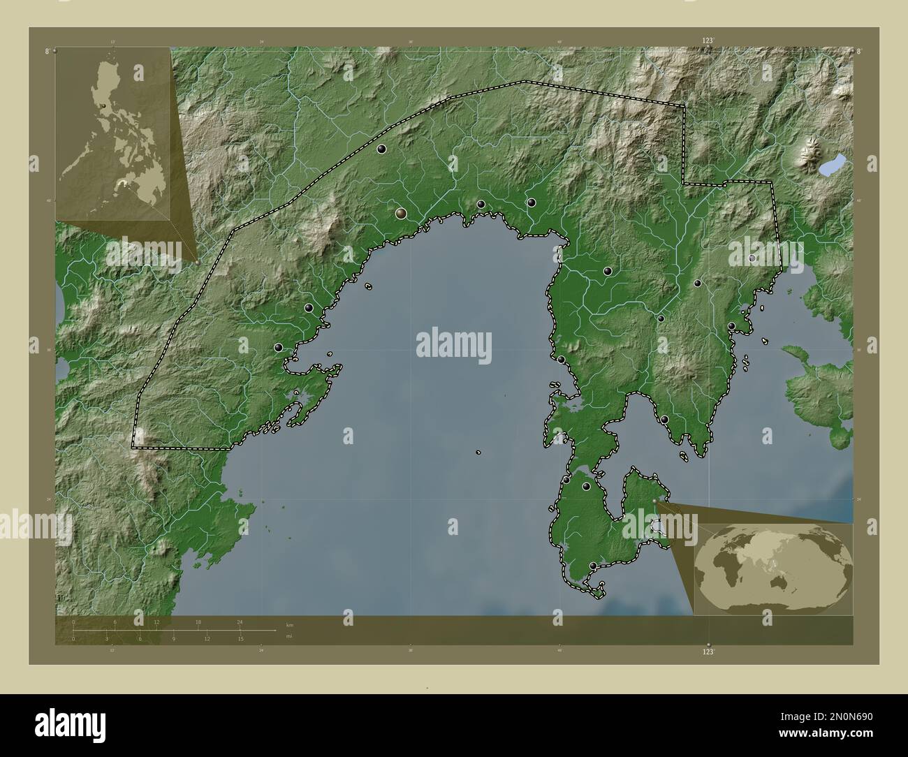 Zamboanga Sibugay, province of Philippines. Elevation map colored in ...