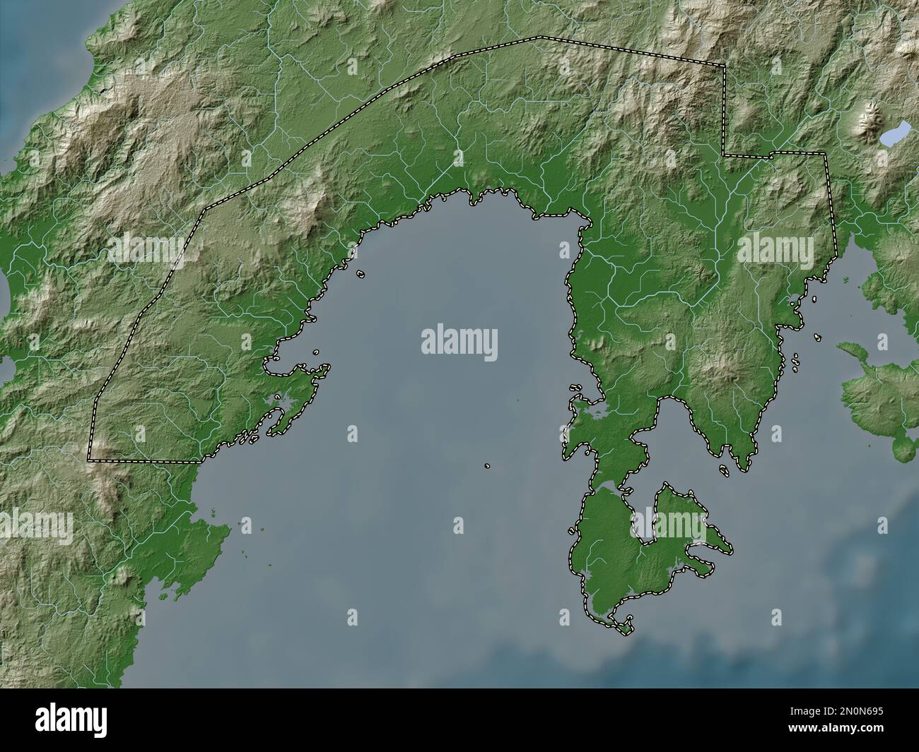 Zamboanga Sibugay, province of Philippines. Elevation map colored in ...