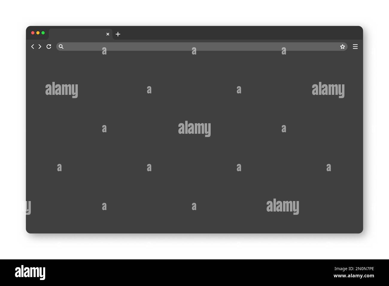 Blank web browser window with tab, toolbar and search field. Modern ...