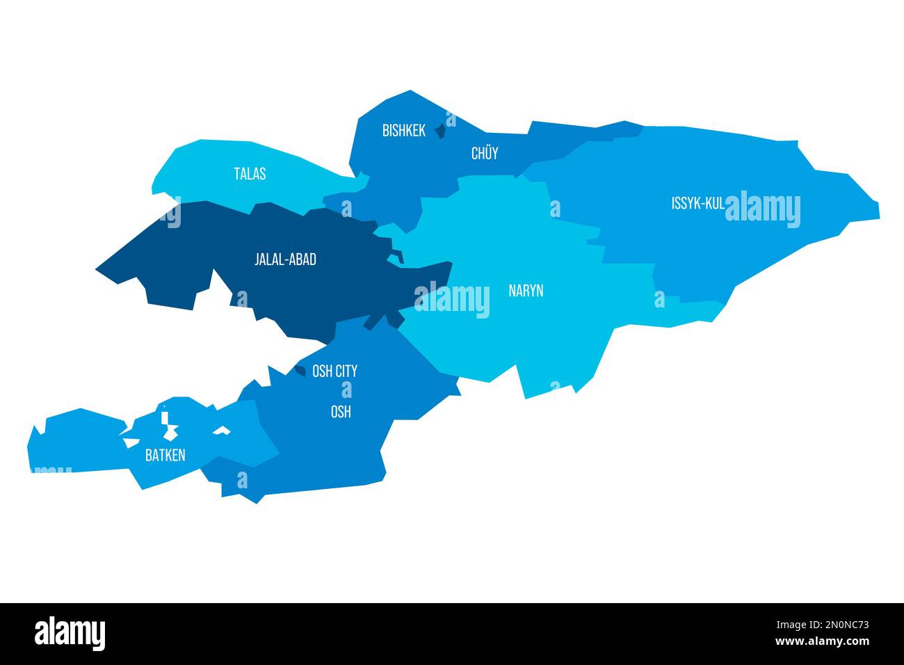 Kyrgyzstan political map of administrative divisions - regions and ...