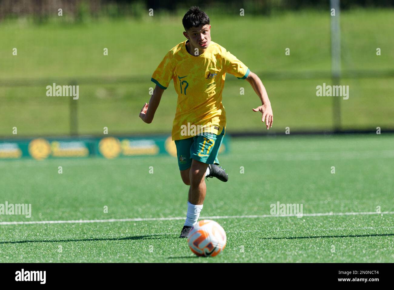Kaylan Van Heer of Australia controls the ball during the match between ...